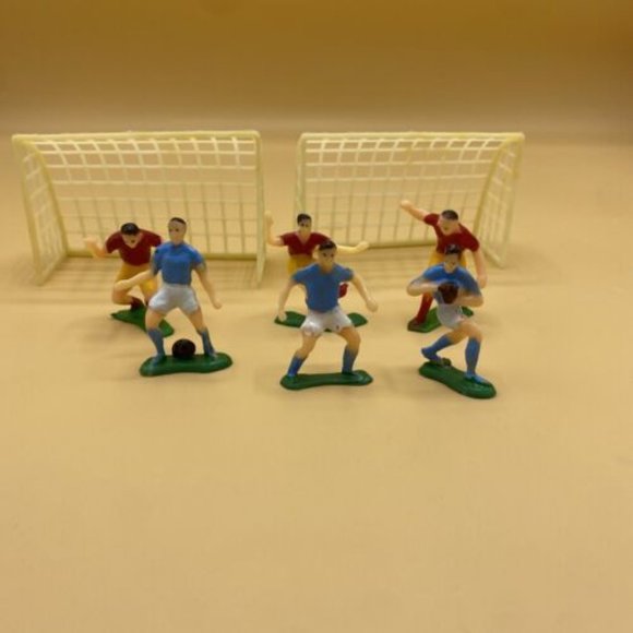 Toys | Soccer Players With Nets Figures Cake Toppers Unbranded 8 Pcs ...